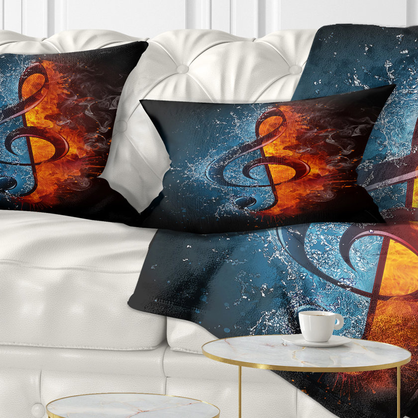 Design Art Treble Clef - Abstract Printed Pillow | Wayfair