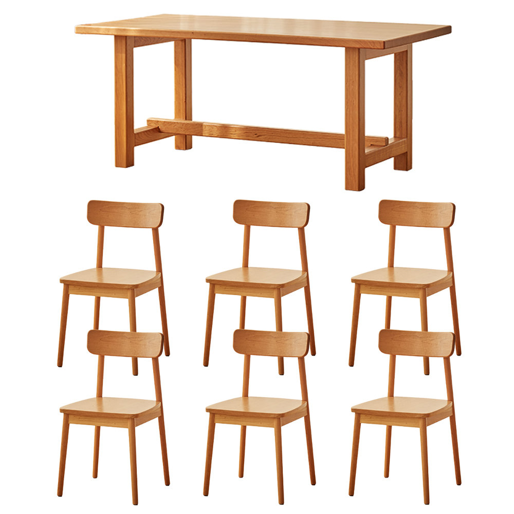 Sleek Surface Designs Simple And Durable Thick Cherry Wood Dining Table ...