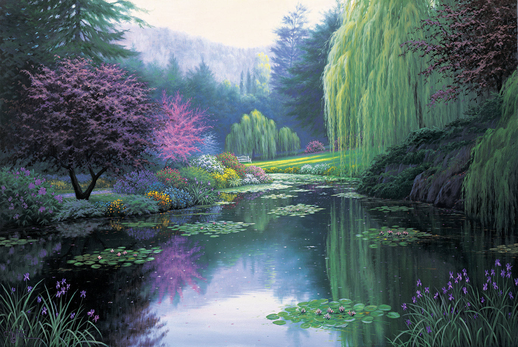 The Finishing Touch 'Spring Reflections' by Charles White Painting ...