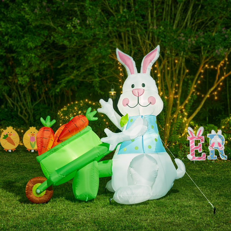 The Holiday Aisle® Bunny Wheel Inflatable | Wayfair