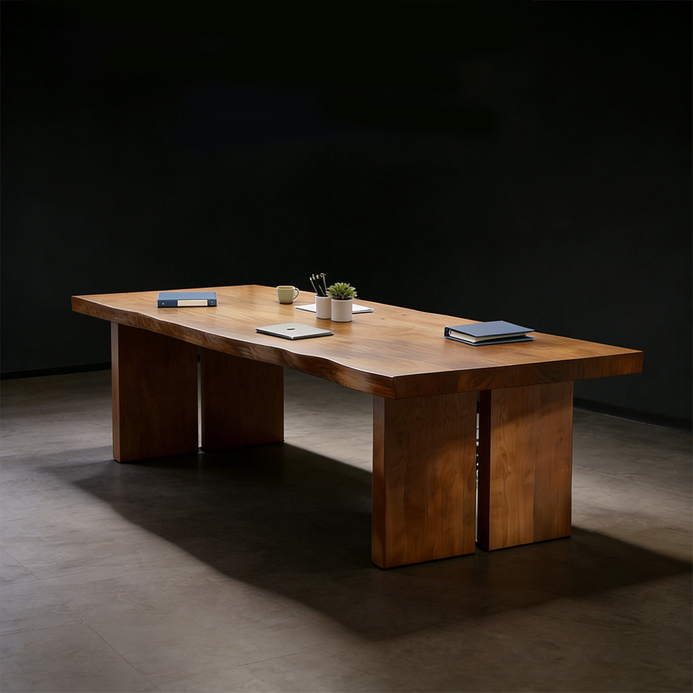 Inbox Zero Modern Minimalist Solid Wood Office Conference Table | Wayfair