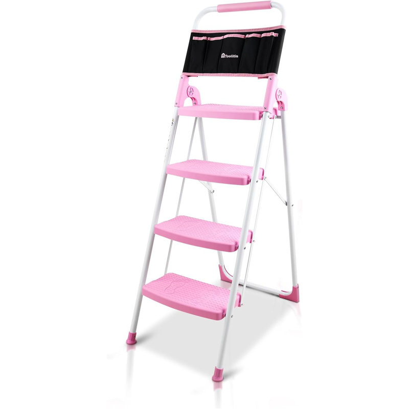 Latitude Run® 4 Step Ladder with Attachable Tool Bag | Wayfair