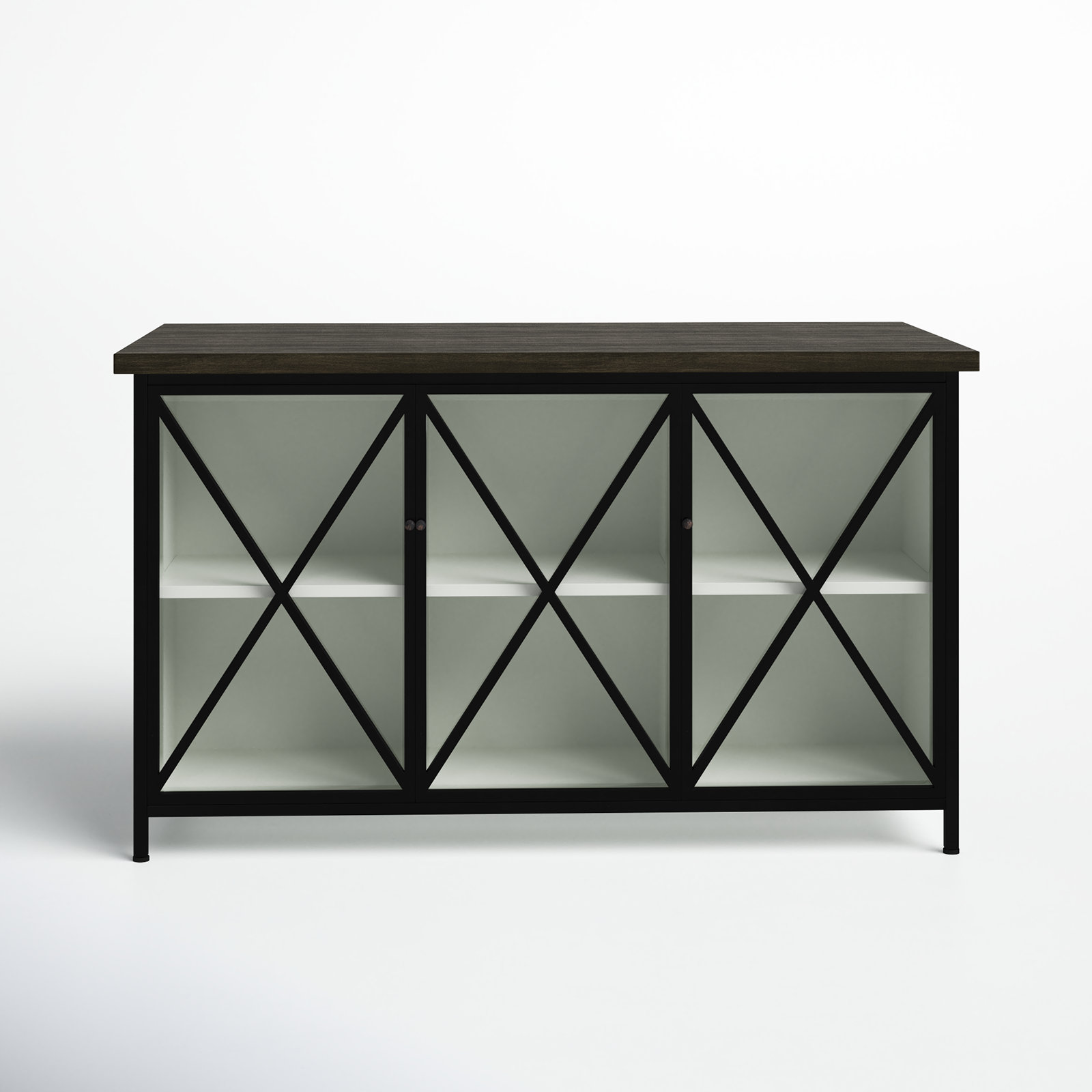 Birch Lane™ Bede 62" Iron Kitchen Island with Solid Wood Top | Wayfair