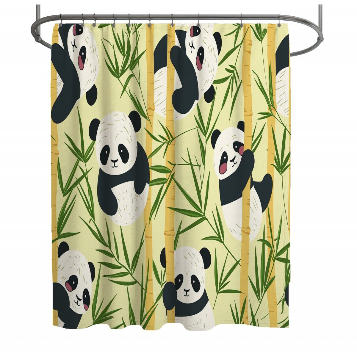 VisionDecor Pandas Shower Curtain - Animal Bathroom Decor | Wayfair