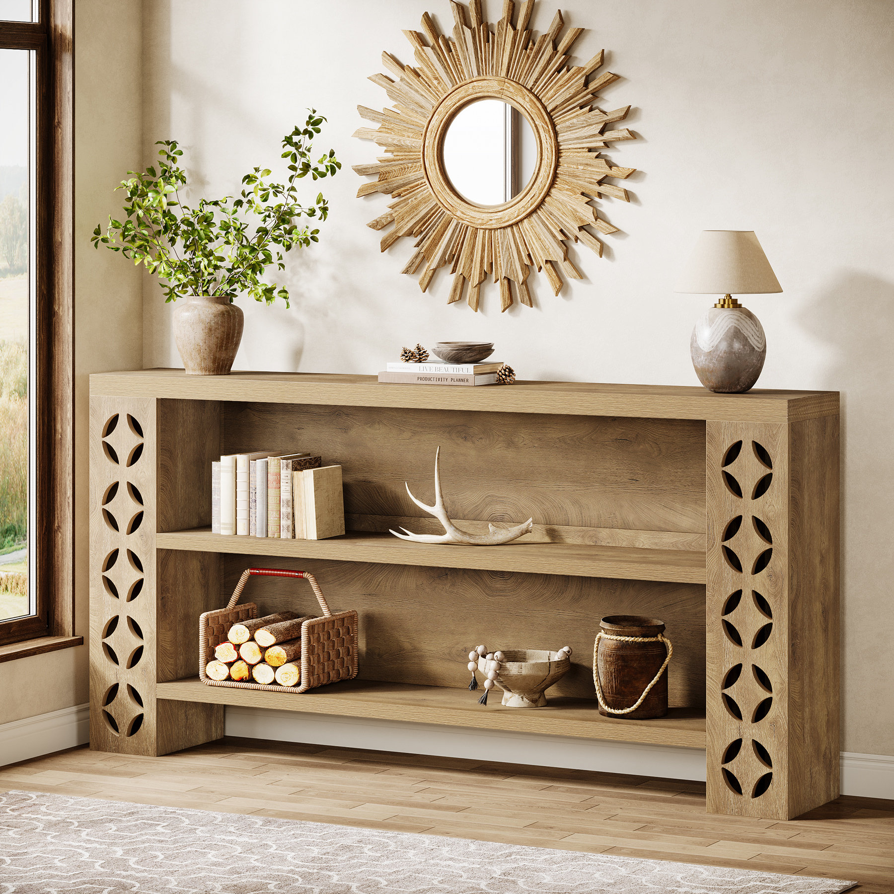 Millwood Pines 3-Tier Extra Long Console Table | Wayfair