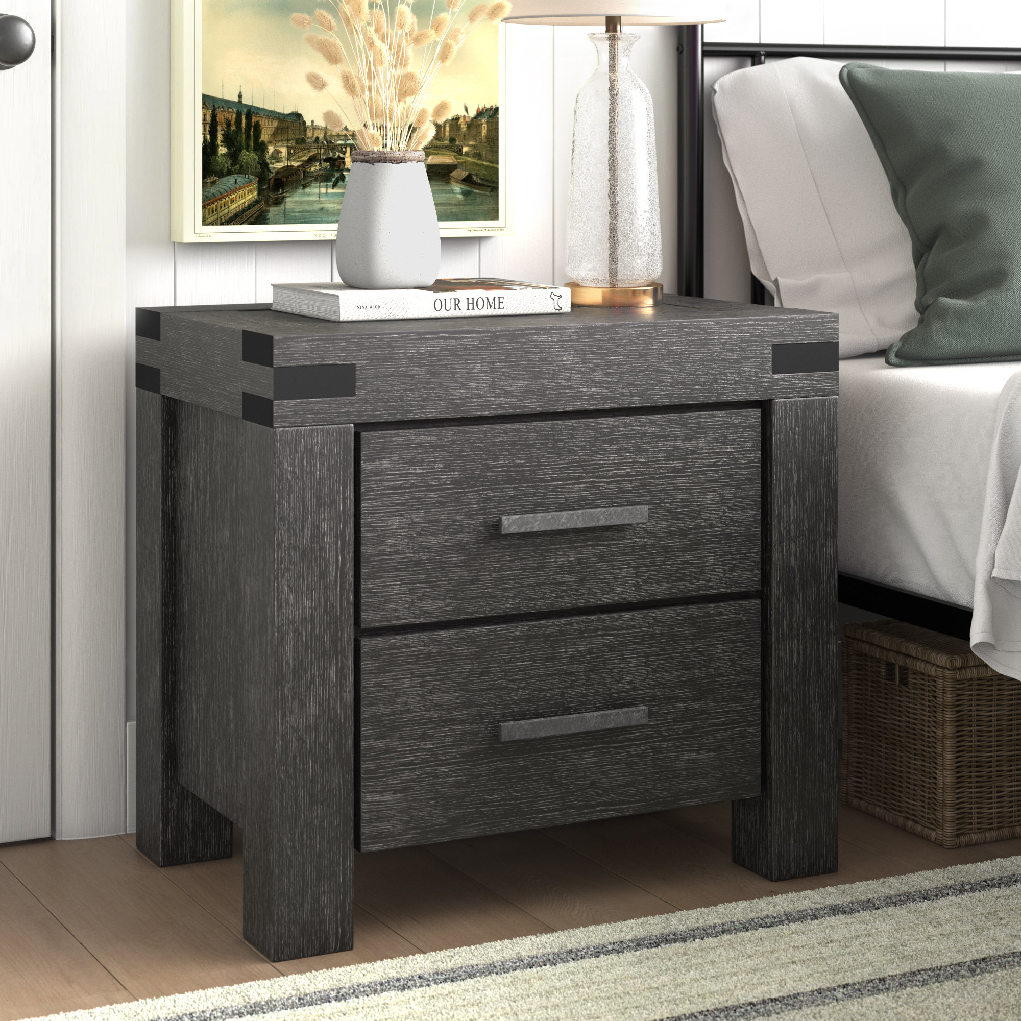 Canora Grey Kaicey 2 Drawer Solid Wood Nightstand & Reviews - Wayfair ...