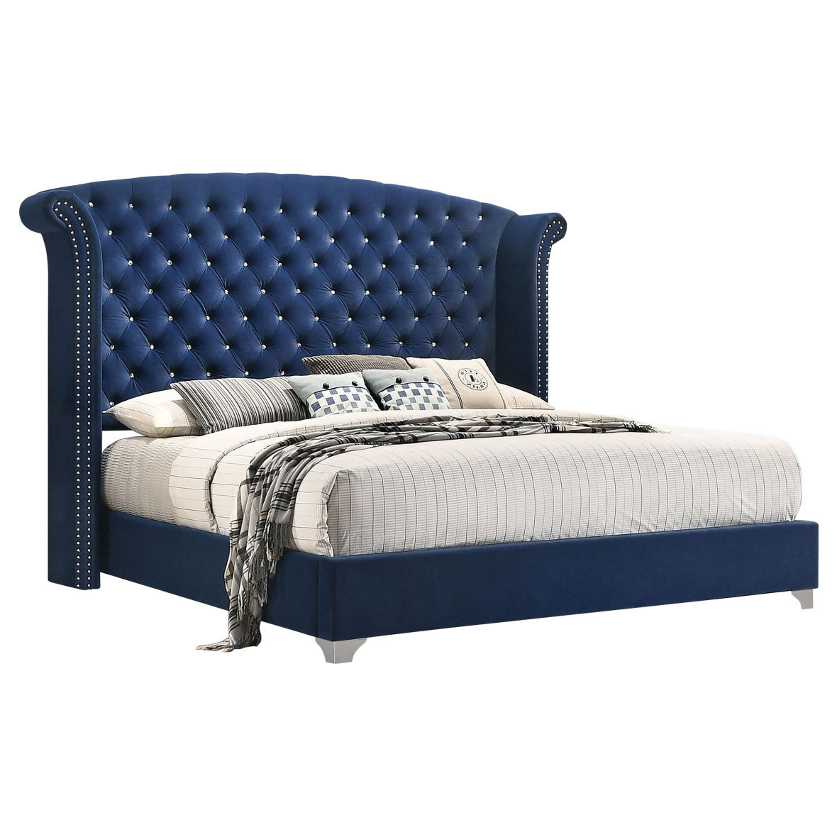 House of Hampton® Chantel Pacific Upholstered Wingback Bed | Wayfair