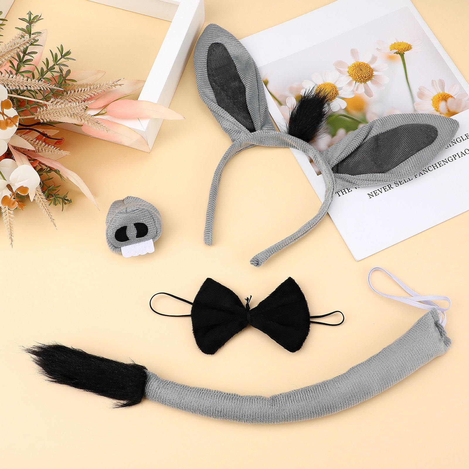 Dakota Fields Donkey Costume Accessory Set, Donkey Ears Headband Tail ...