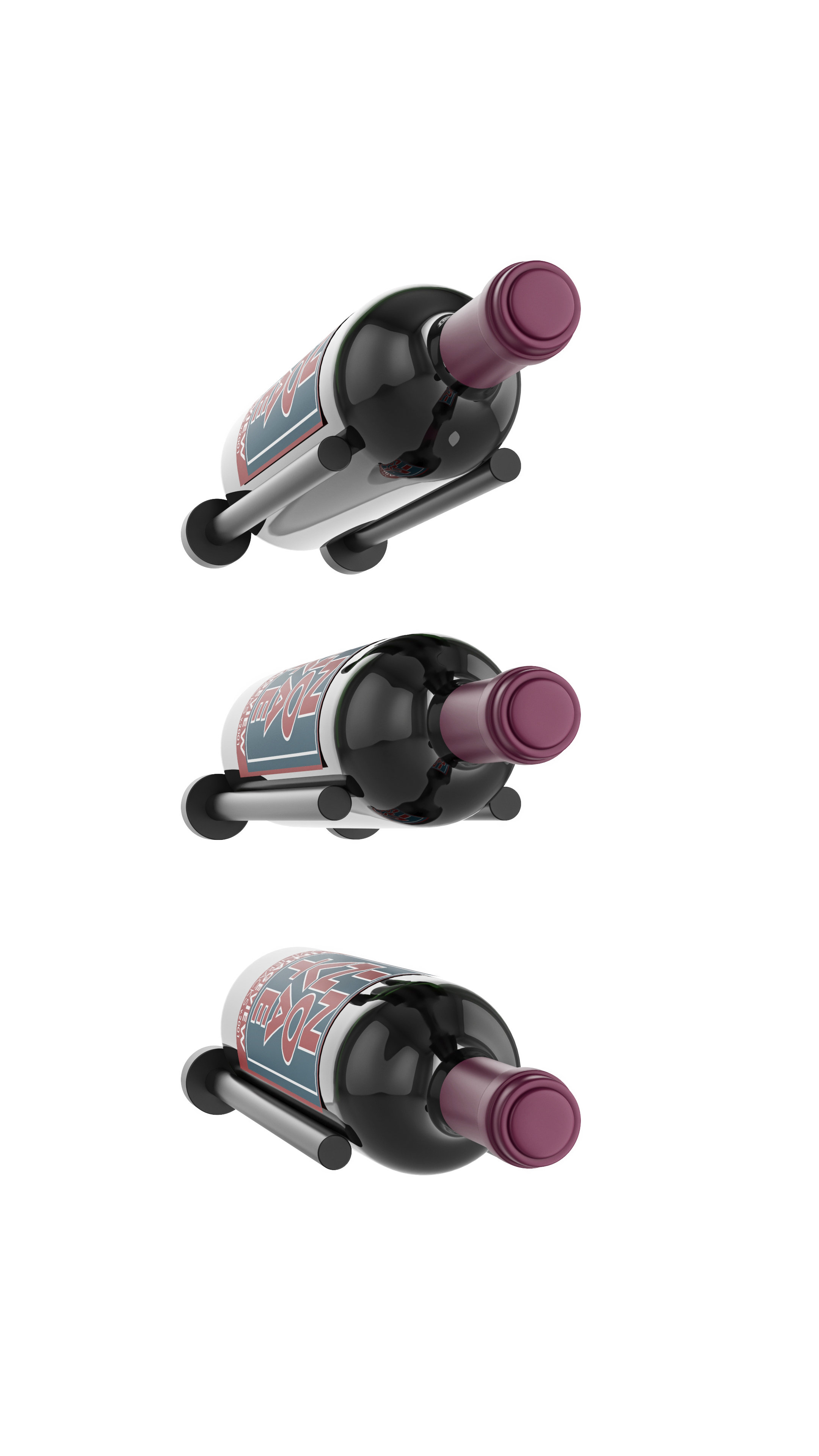 Rebrilliant Islais 3 Bottle Wall Mounted Wine Bottle Rack | Wayfair