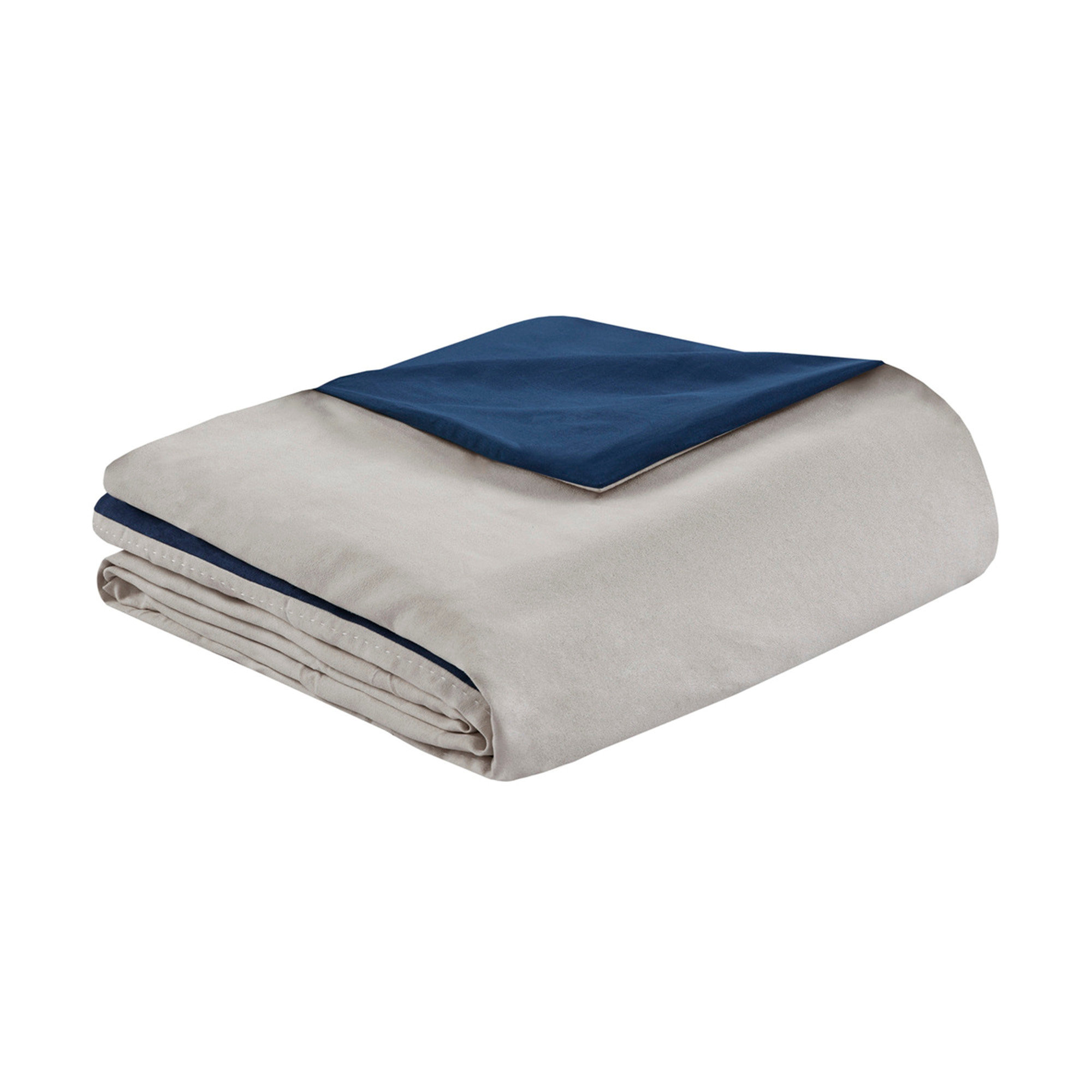 LIYU 7 Piece Faux Suede Comforter Set Blue | Wayfair