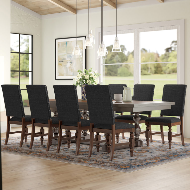 Three Posts™ Donnellson 9 - Piece Extendable Trestle Dining Set ...