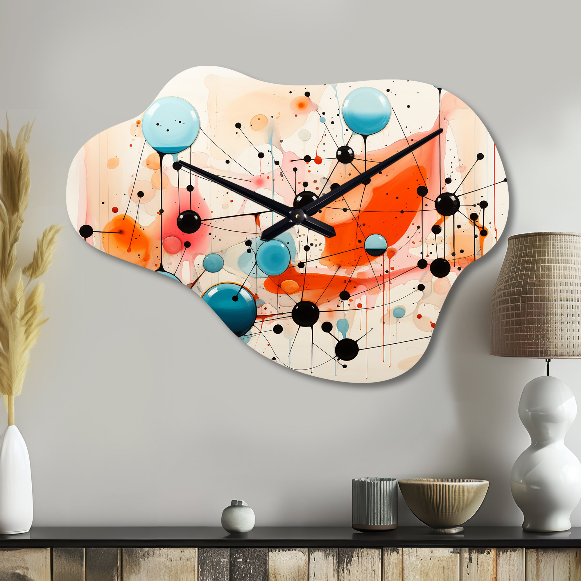 Design Art Colorful Mid Century Abstract Atomic I - Cloud Shape ...