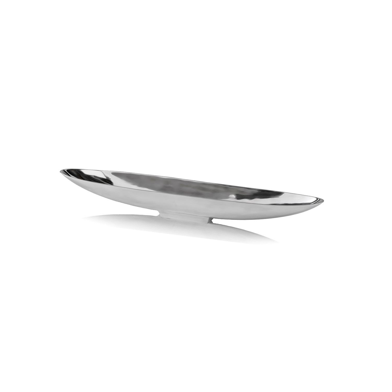 Breakwater Bay Tickmacrevan 32" Contempo Shiny Silver Long Boat Tray ...