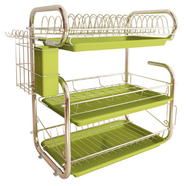 Belfry Kitchen Kitchen 3-Tier Dish Drainer Storage Stand Bowl Plate ...