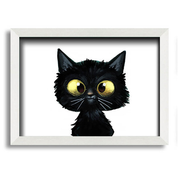 Latitude Run Hatem Funny Black Cat - Single Picture Frame Art Prints ...