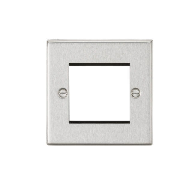 Knightsbridge 2G Modular Faceplate - Brushed Chrome | Wayfair.co.uk