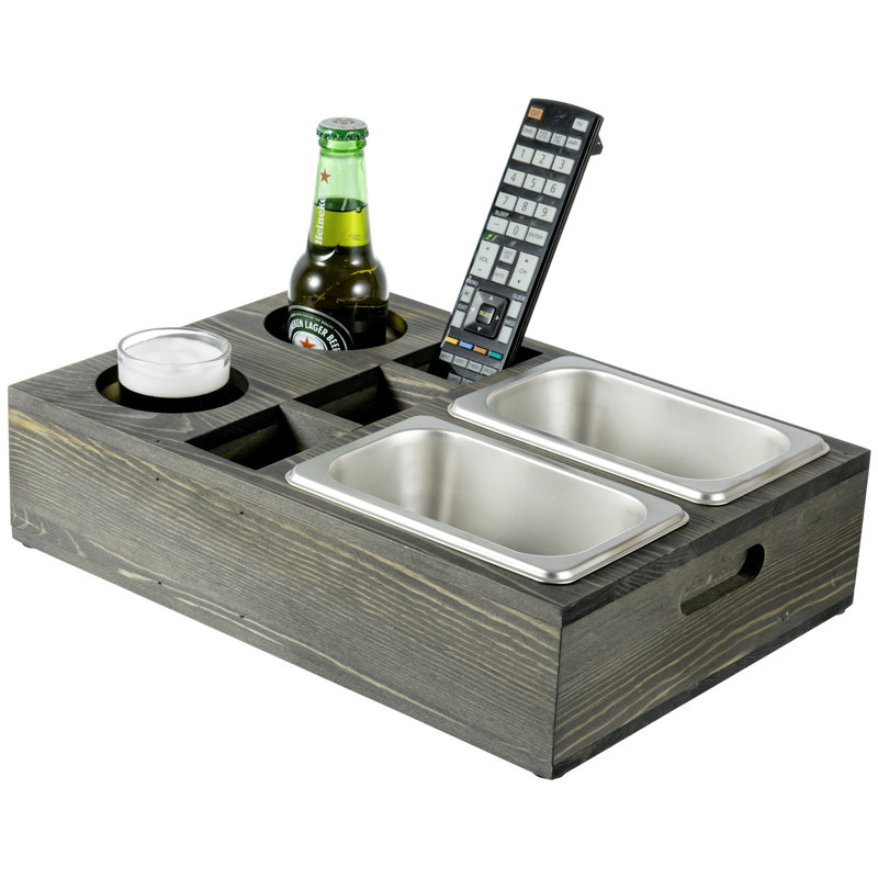 MyGift 7 Slot Wood Sofa Serving Tray | Wayfair