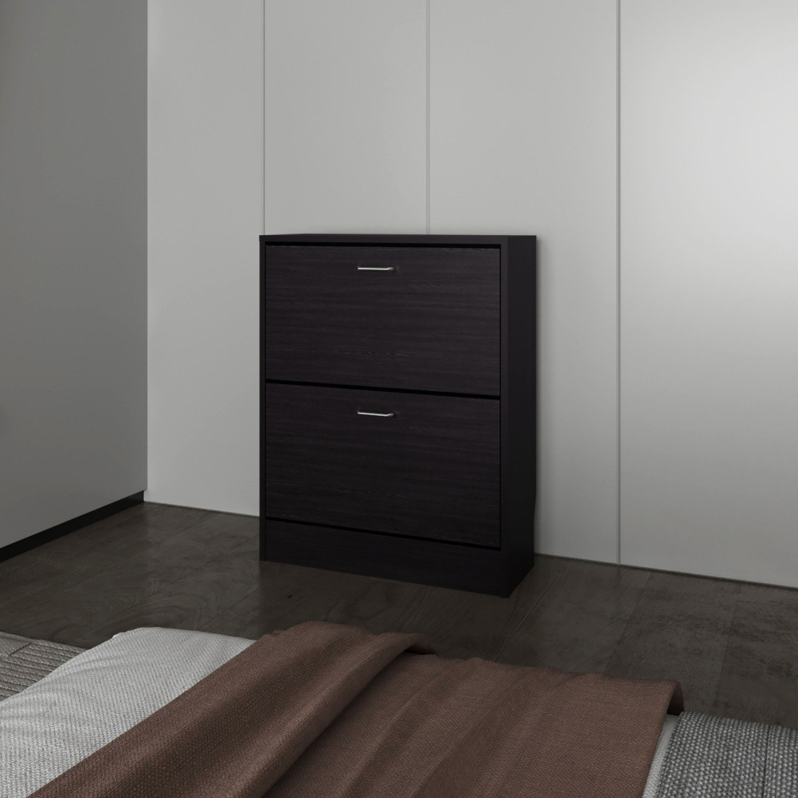 Wrought Studio™ Ozzy Shoe Cabinet, 2 Tilt-Out Doors, Slim Design ...