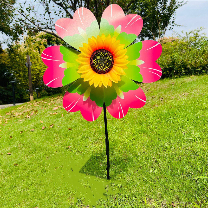 Ophelia & Co. Pattern 2 Double-Layer Sunflower Windmill Decor Large ...