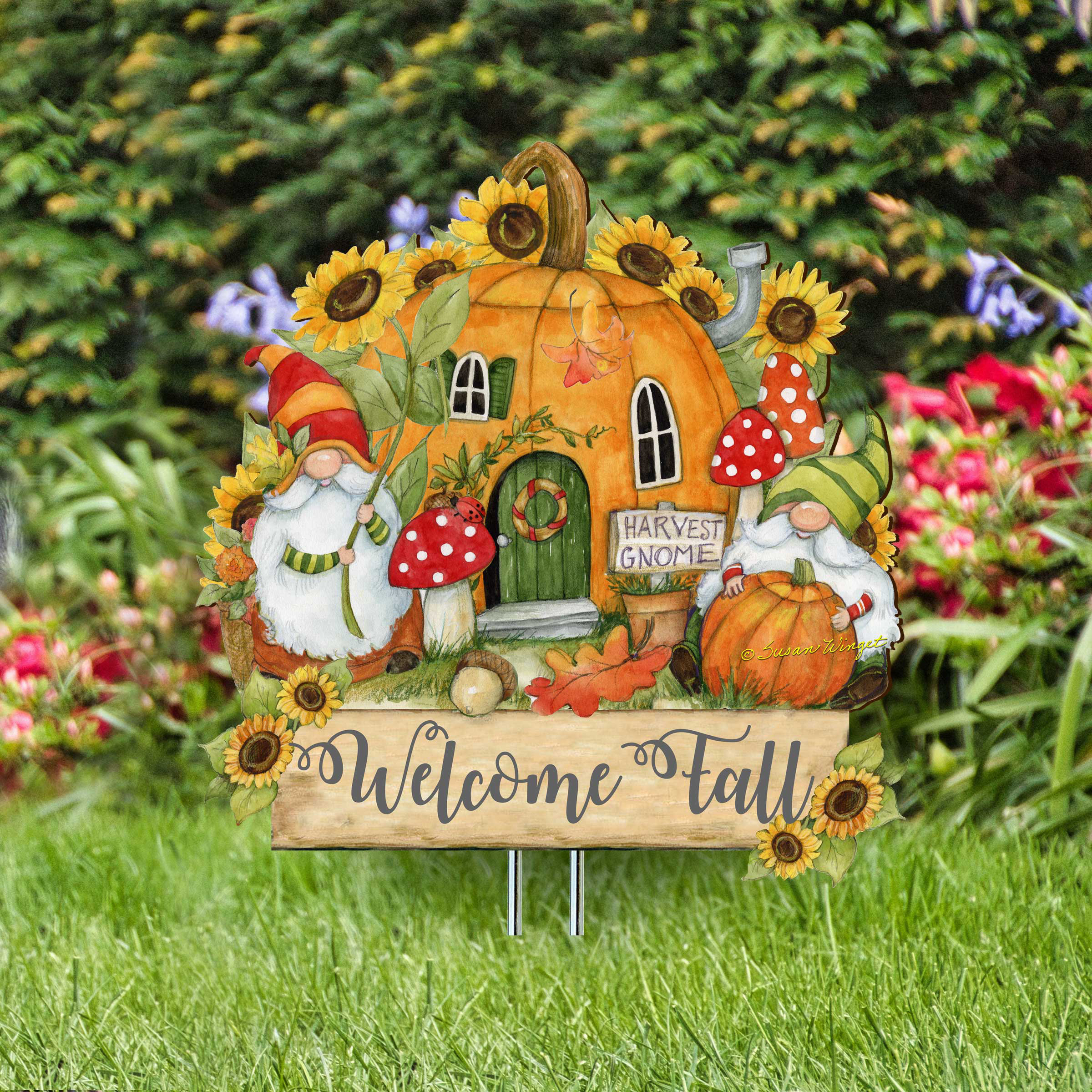 August Grove Welcome Fall Garden Stakes Fall Decoration By Susan Winget ...