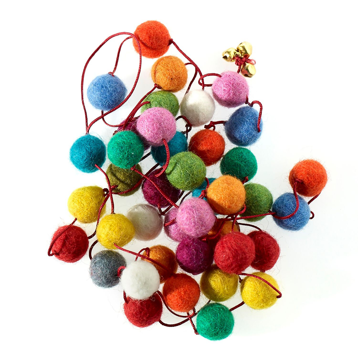 Accent Decor 6' Red/Blue/Orange Pom Pom Novelty Garland | Wayfair