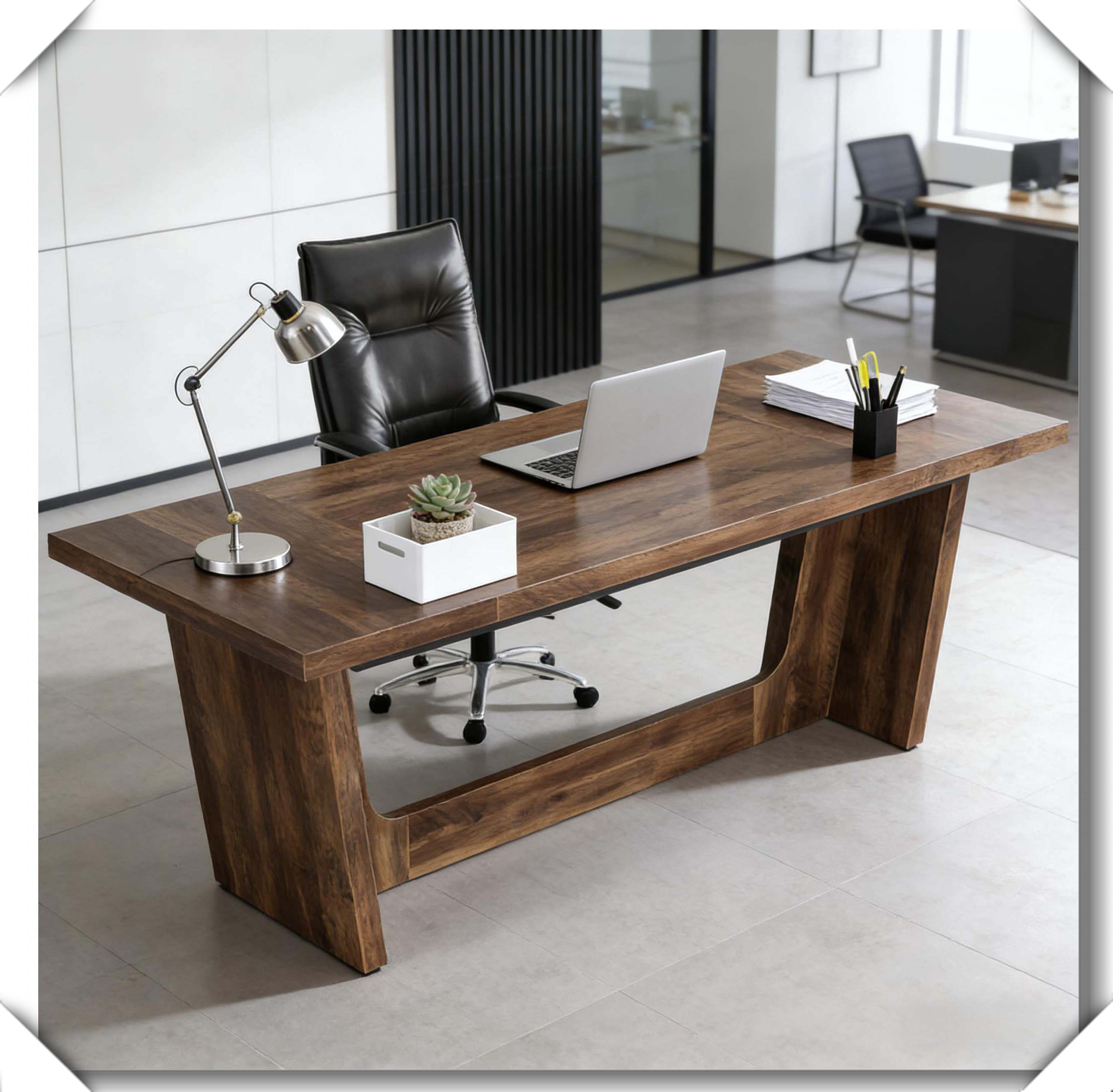 Trent Austin Design® Large Executive Desk Industrial Aesthetic ...