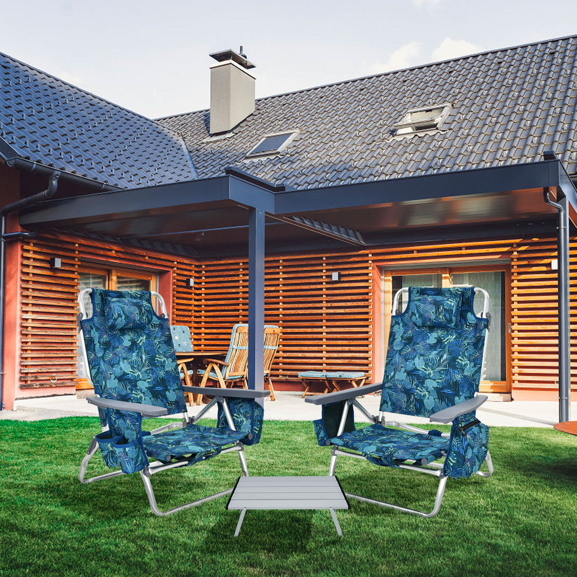 Freeport Park® Hentges Reclining Beach Chair with Table & Reviews ...