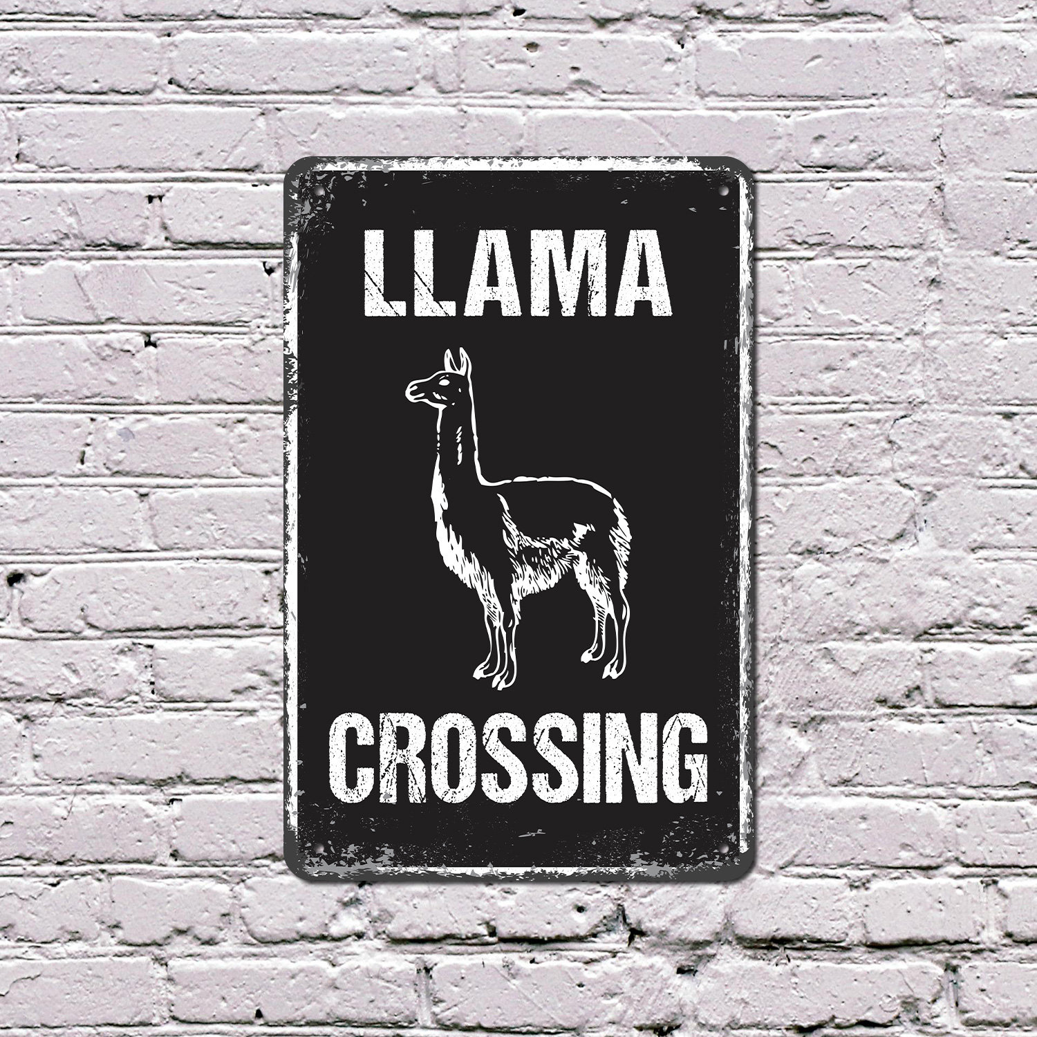 SignMission Llama Crossing 8 Inch x 12 Inch Plastic Sign | Wayfair