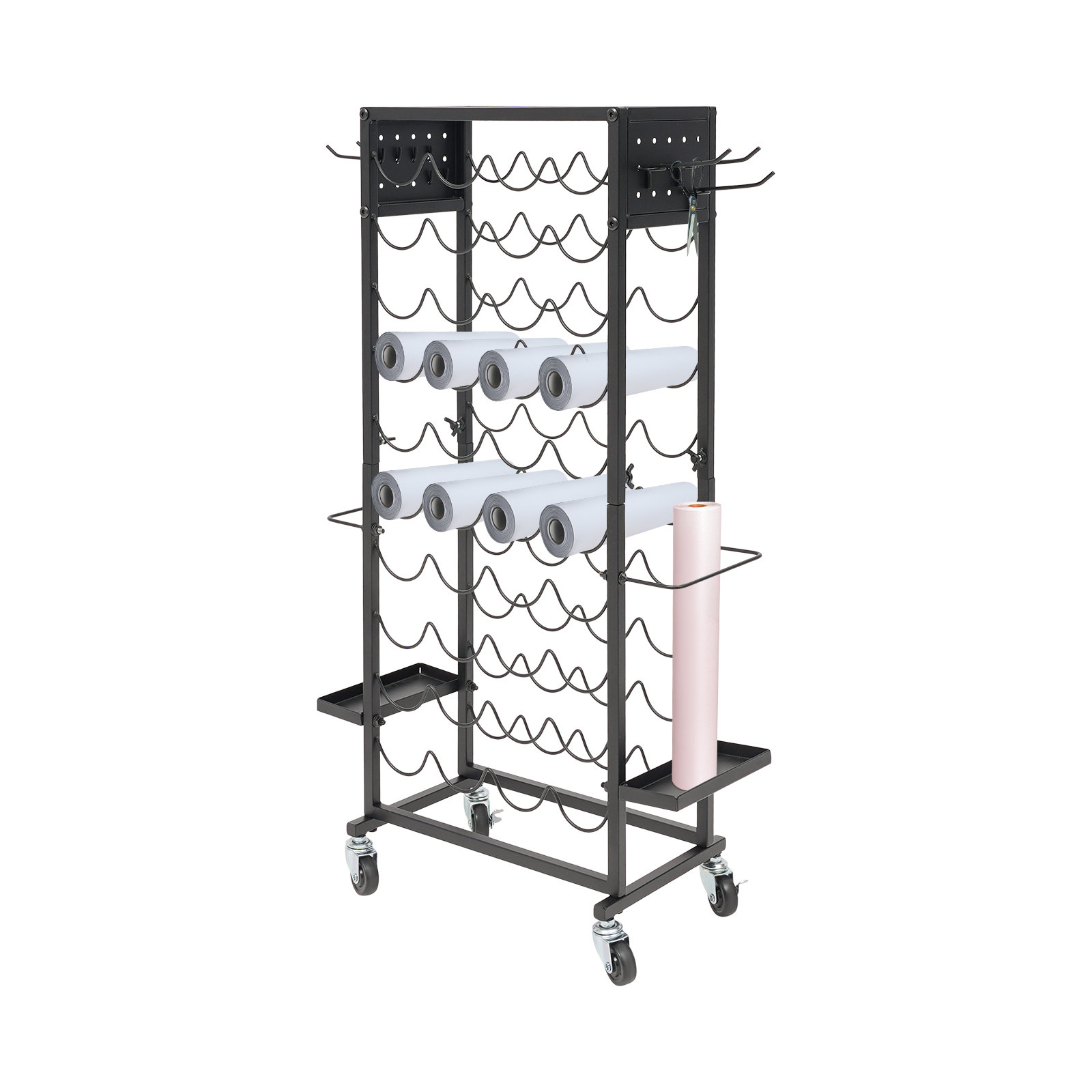 Ebern Designs 40 Compartments Mobile Vinyl Roll Holder Cart | Wayfair
