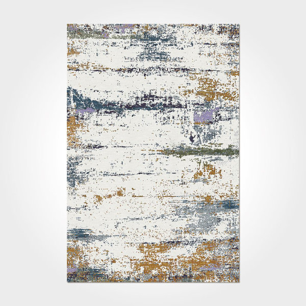 Borough Wharf Awalt Abstract Machine Woven White Area Rug | Wayfair.co.uk