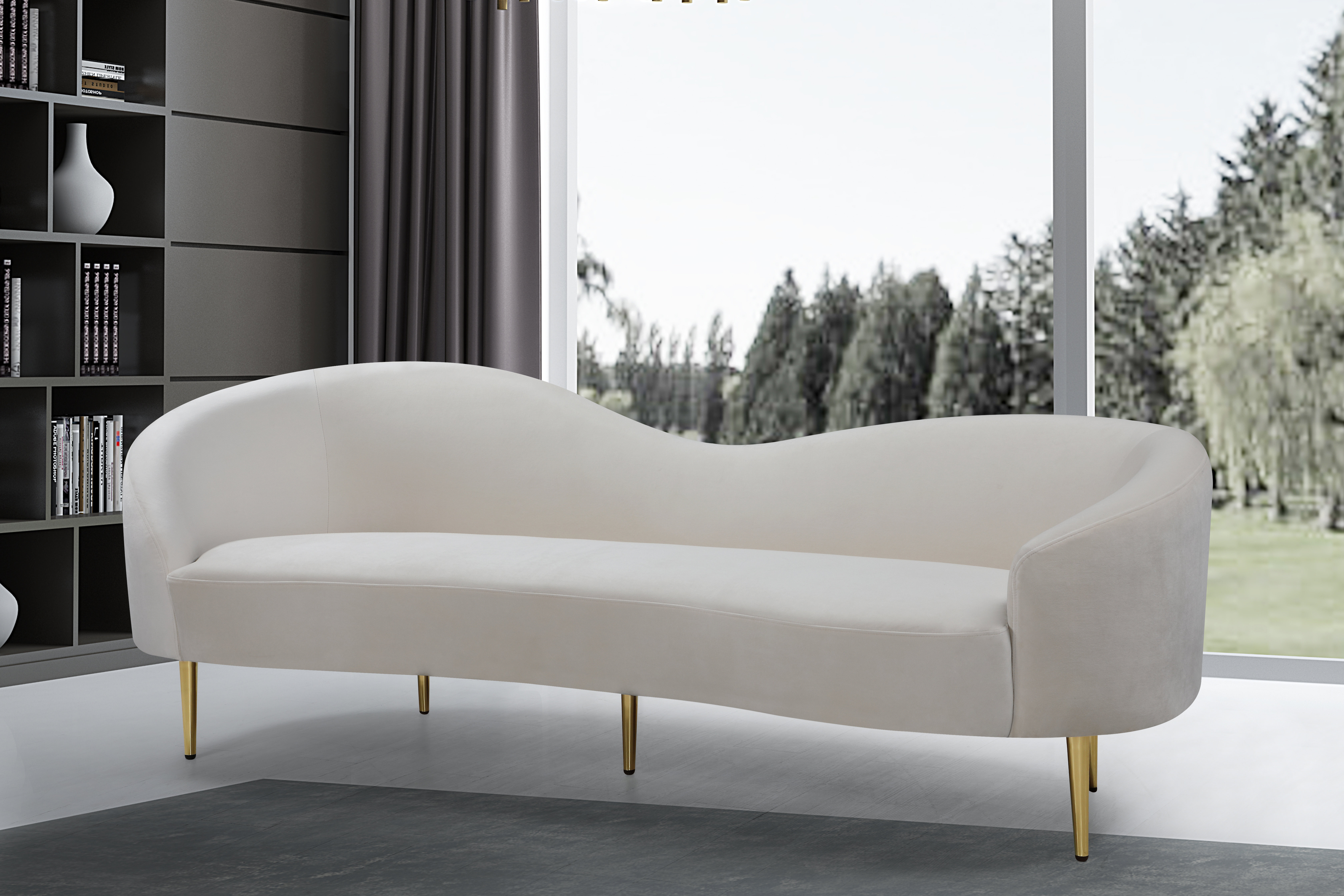 Willa Arlo™ Interiors Ritz 85.5" Velvet Curved Sofa & Reviews | Wayfair
