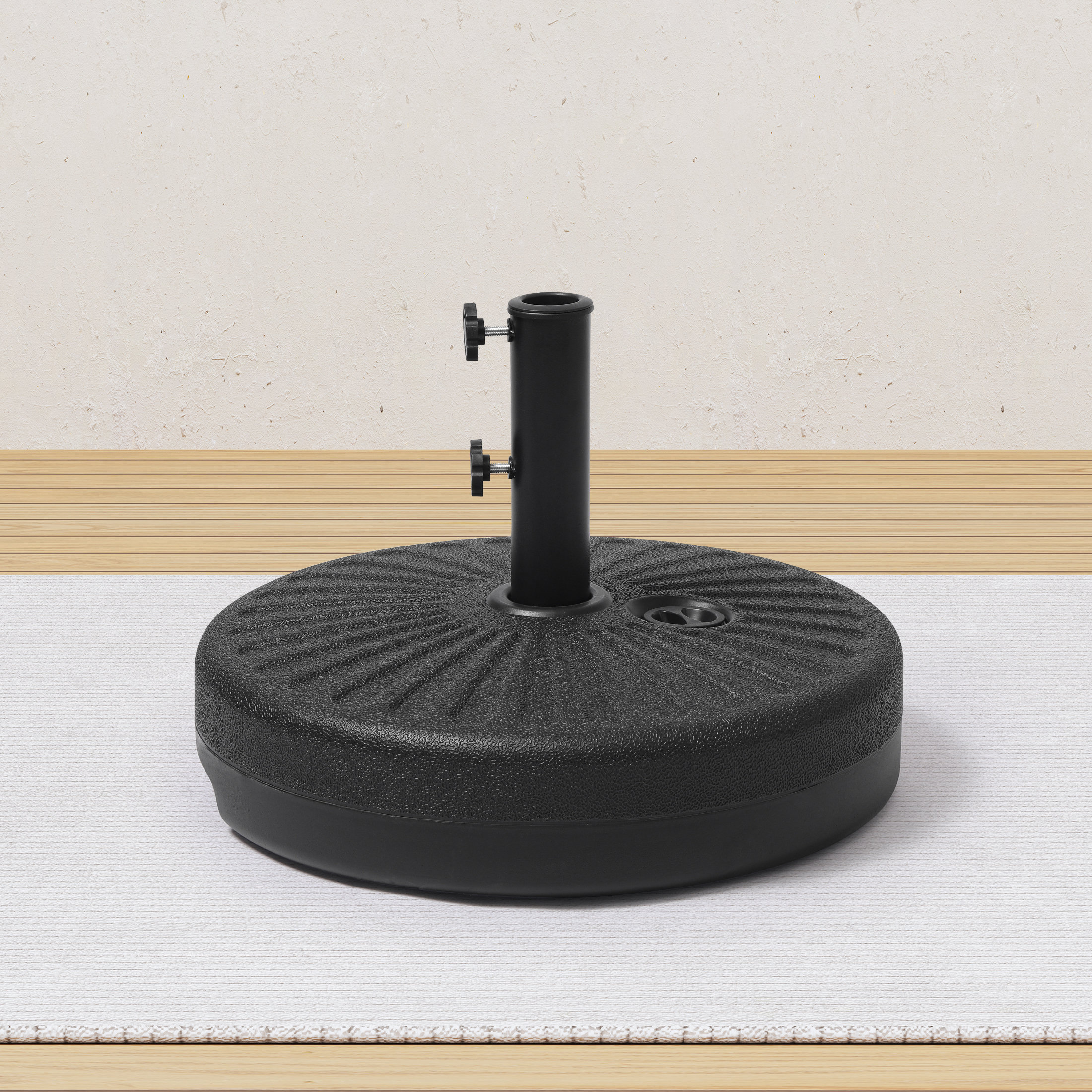 The Twillery Co. Verona Round Hard Plastic Free Standing Umbrella Base ...