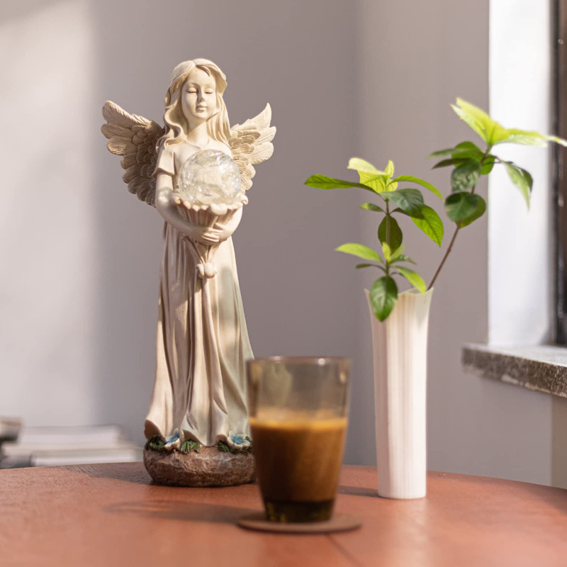 Trinx Garden Angel Statue, Solar Energy Garden Statue, Lawn Decoration ...