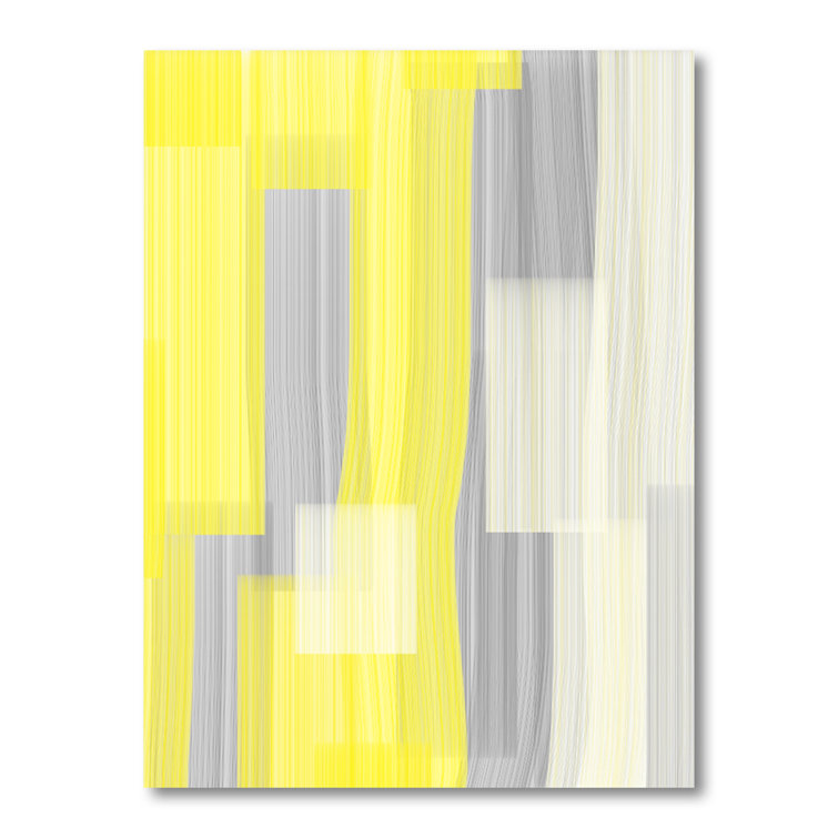 Wrought Studio Grey And Yellow Merging Abstract XI - Modern ...