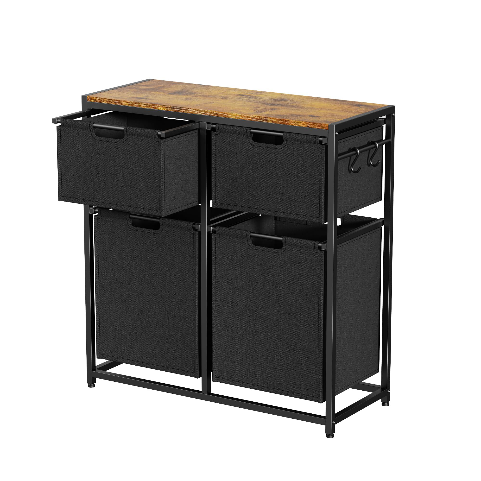 COOREL Laundry Hamper, Laundry Basket With Storage Rack, 4 Pull Out And ...