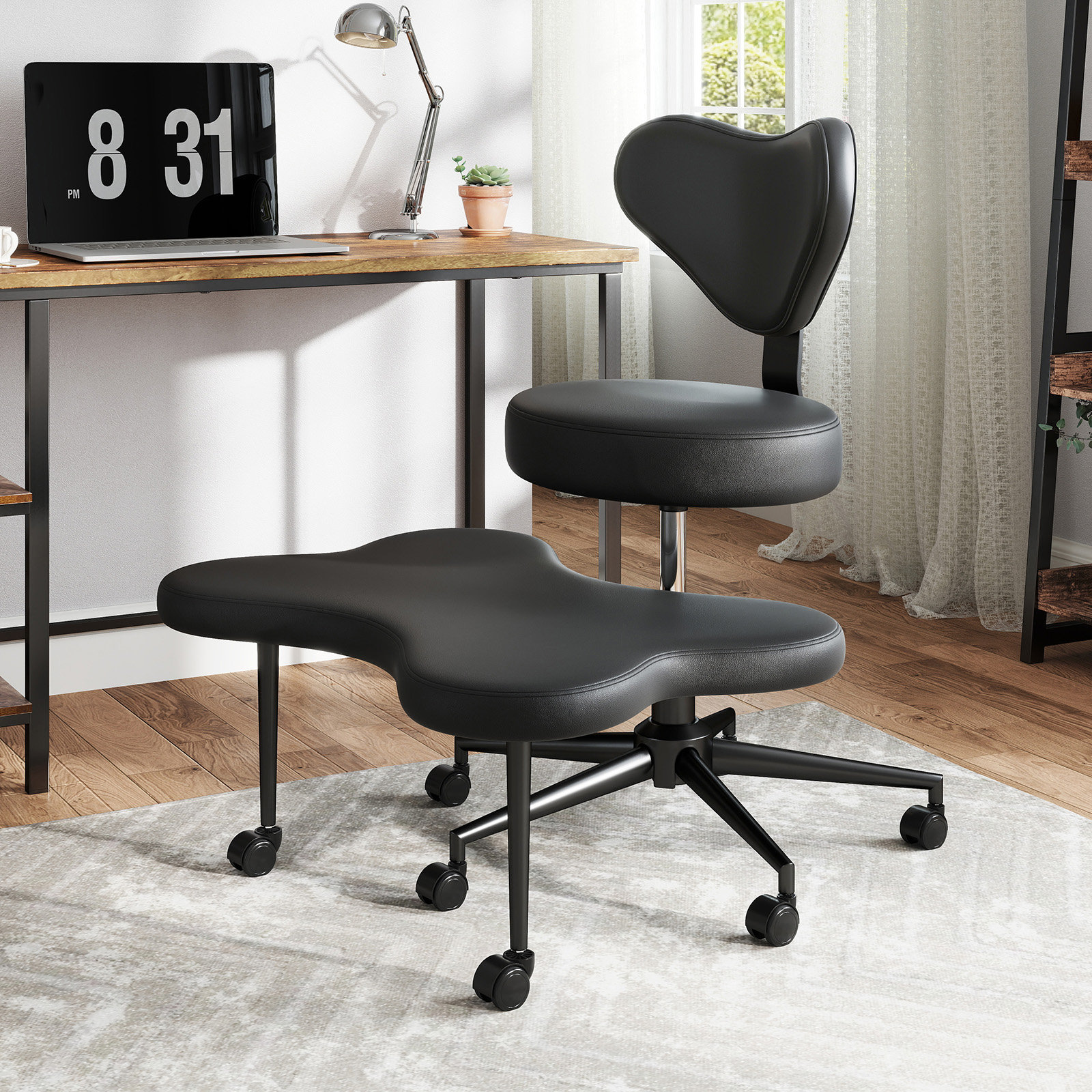 Inbox Zero Olamide Ergonomic Cross-Legged Swivel Chair, ADHD Chair ...