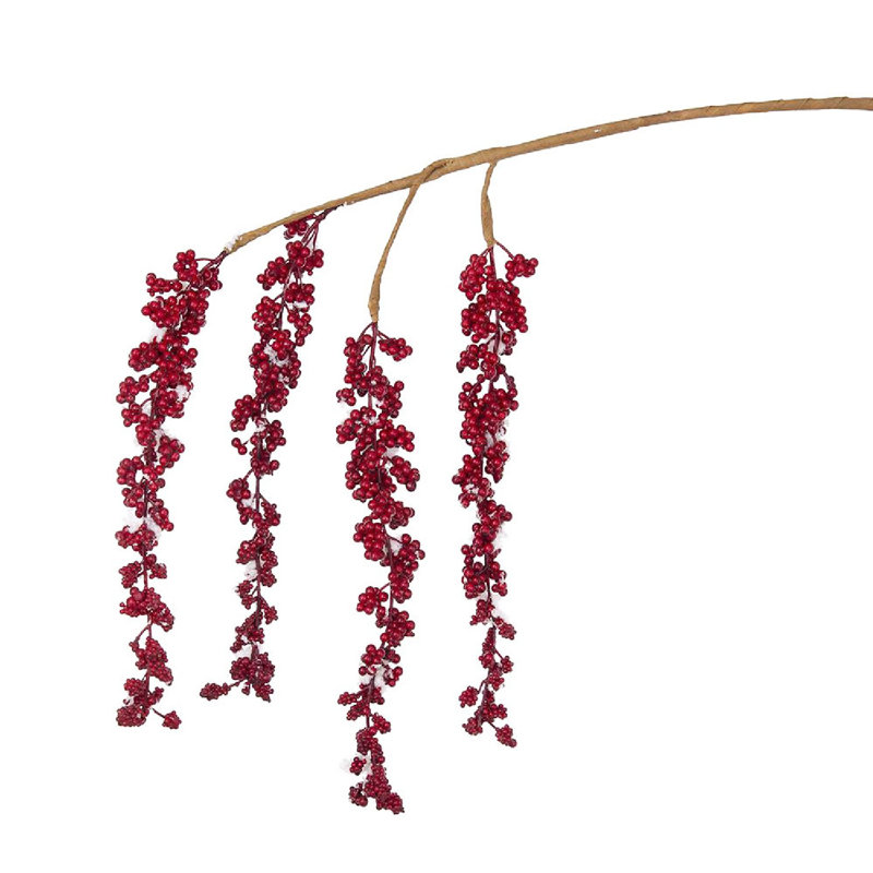 The Holiday Aisle® 38" Snowy Berry Hanging Sprays - Set of 6 - Red ...