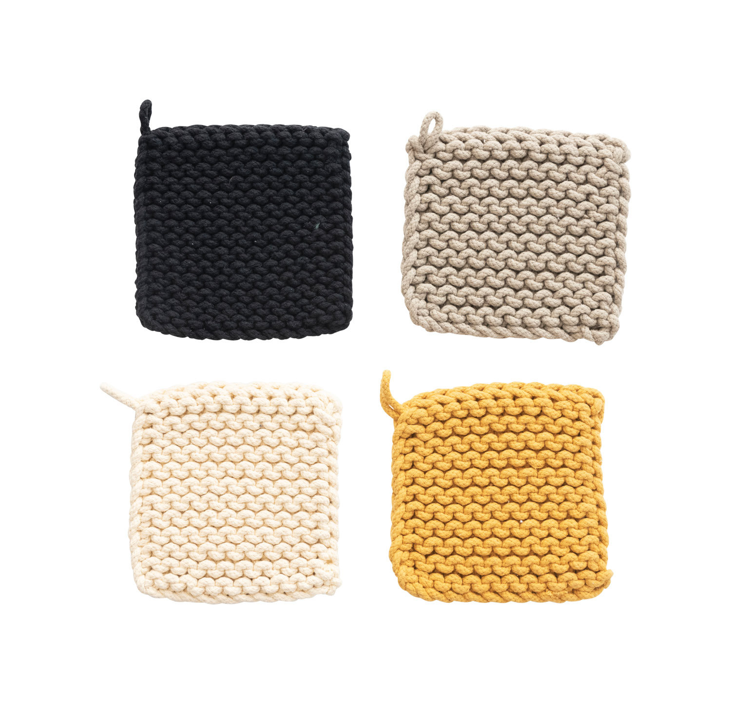 Creative Co-Op Square Cotton Crochet Pot Holder | Wayfair