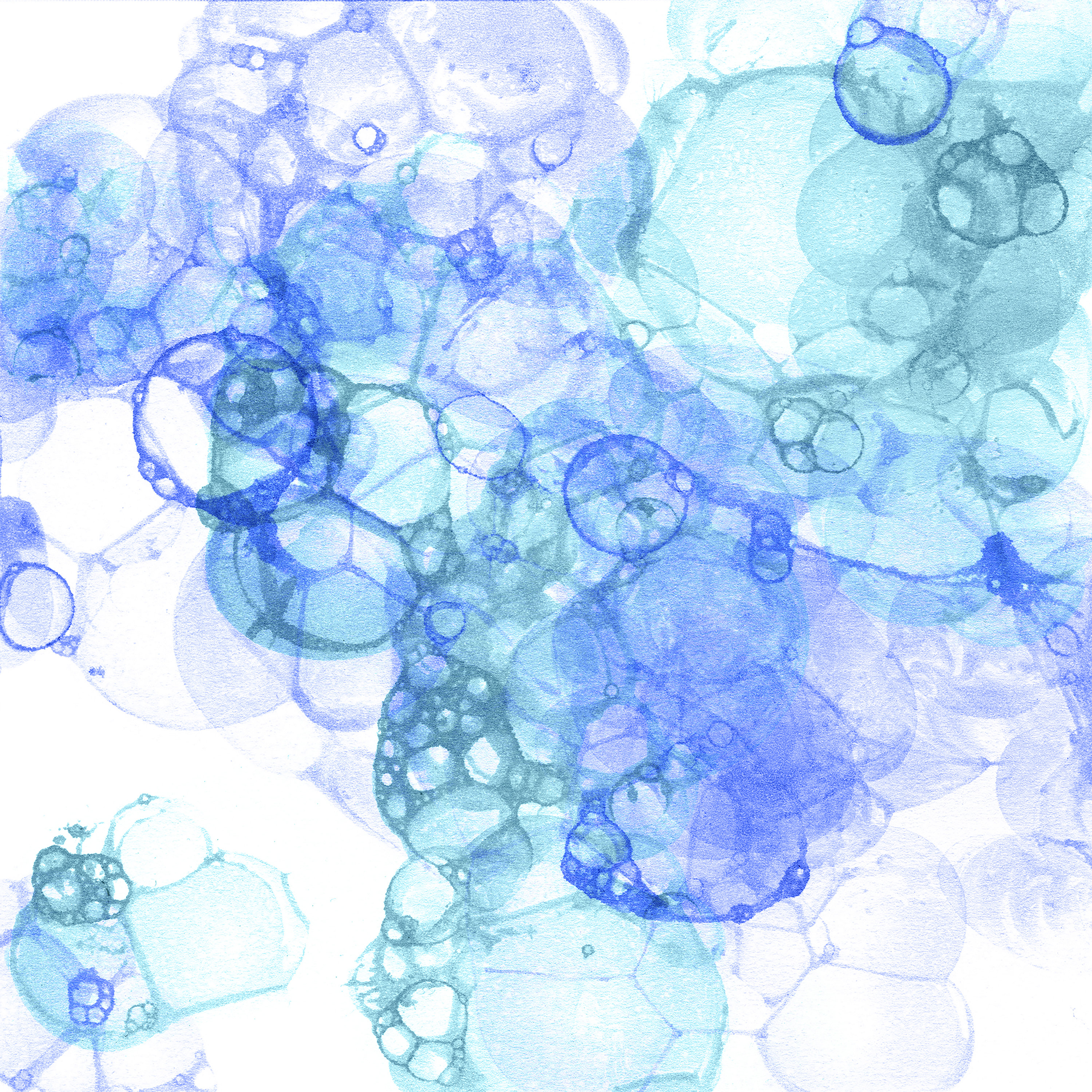Wrought Studio™ Farouk Bubble Square Aqua And Blue I On Canvas by ...