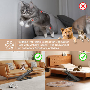 Tucker Murphy Pet™ Dog Ramp with Side Rails, 5 Level Adjustable Folding ...