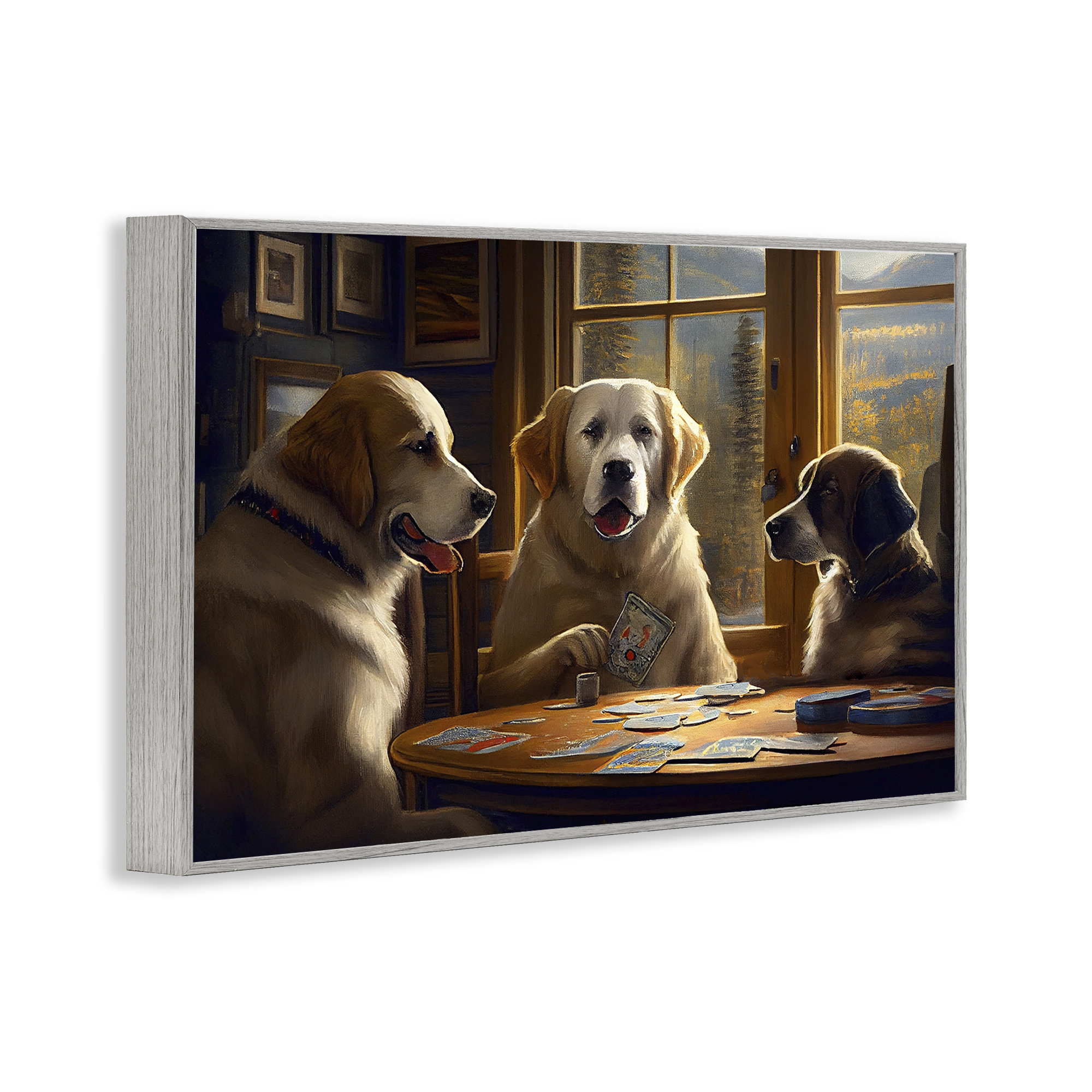 Winston Porter Dogs Playing Card Game Giclee Art by Sasha | Wayfair