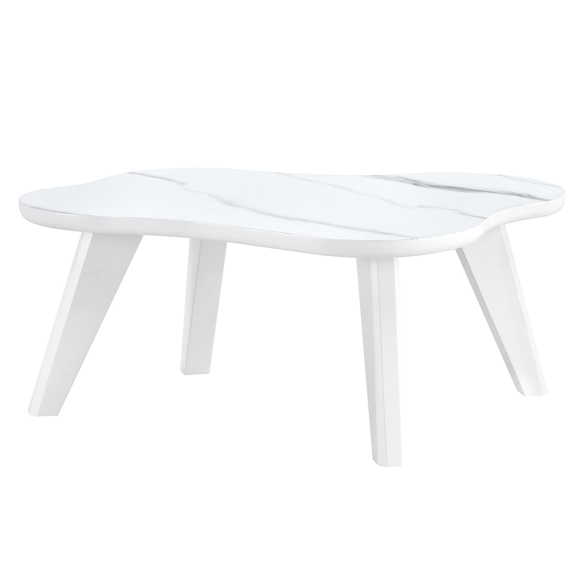 Wrought Studio™ Modern Minimalist Cloud-Shaped Table with Marble Top ...