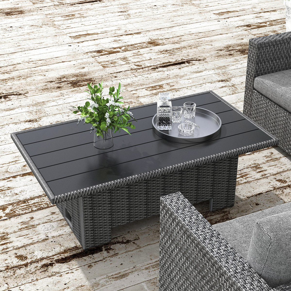 Wade Logan® Cahlan Extendable Wicker Dining Table & Reviews | Wayfair