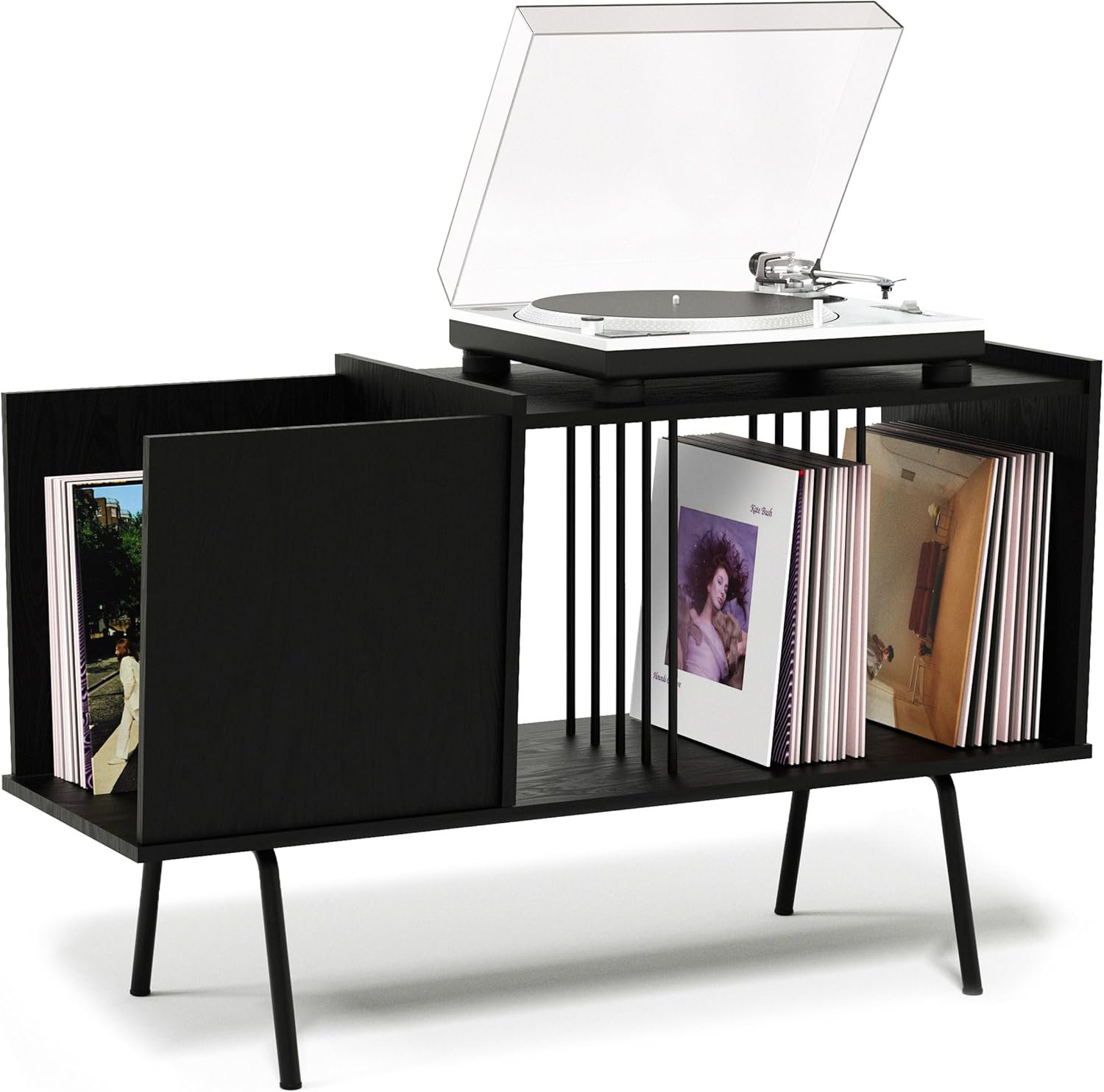 Corrigan Studio® Record Player Table Holds 190 Vinyls, Turntable Stand ...
