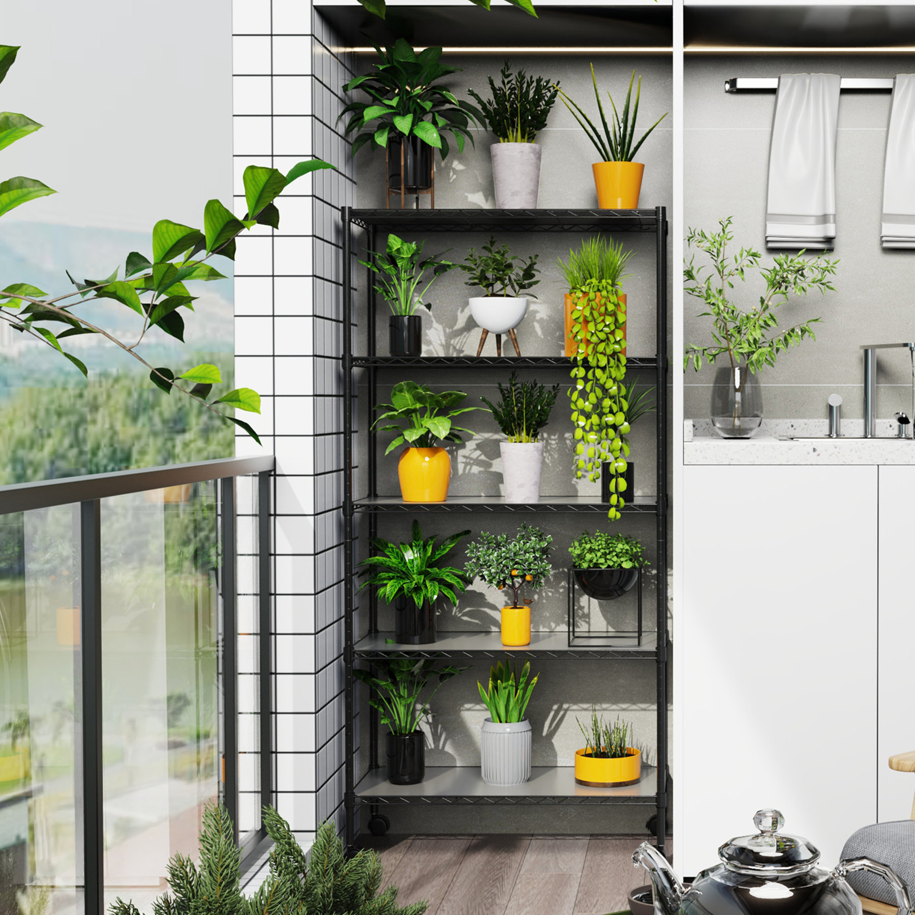 Ivy Bronx 5 Tier Shelf Wire Shelving Unit - Wayfair Canada