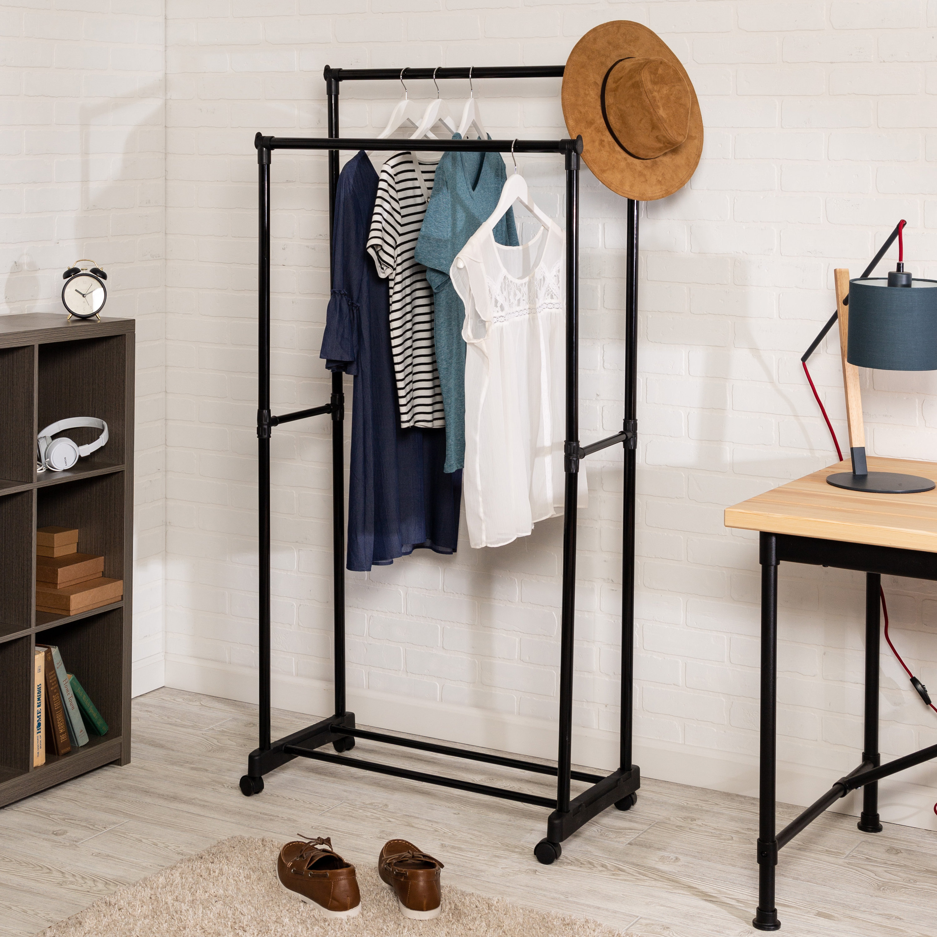 Andover Mills™ Hibbitts 29.5" W 2 Tier Rolling Garment Rack & Reviews ...