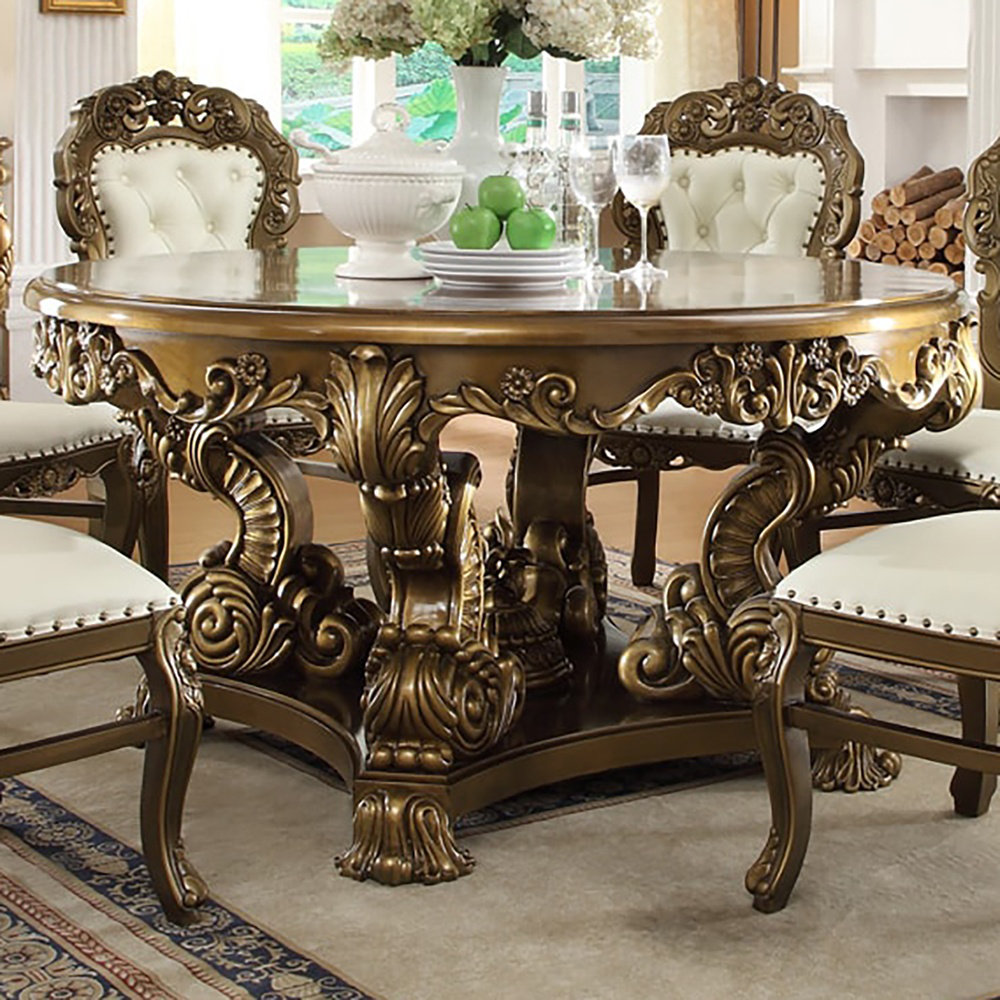 Direct Marketplace DINING ROOM RESIN ROUND DINING TABLE | BRONZE ...