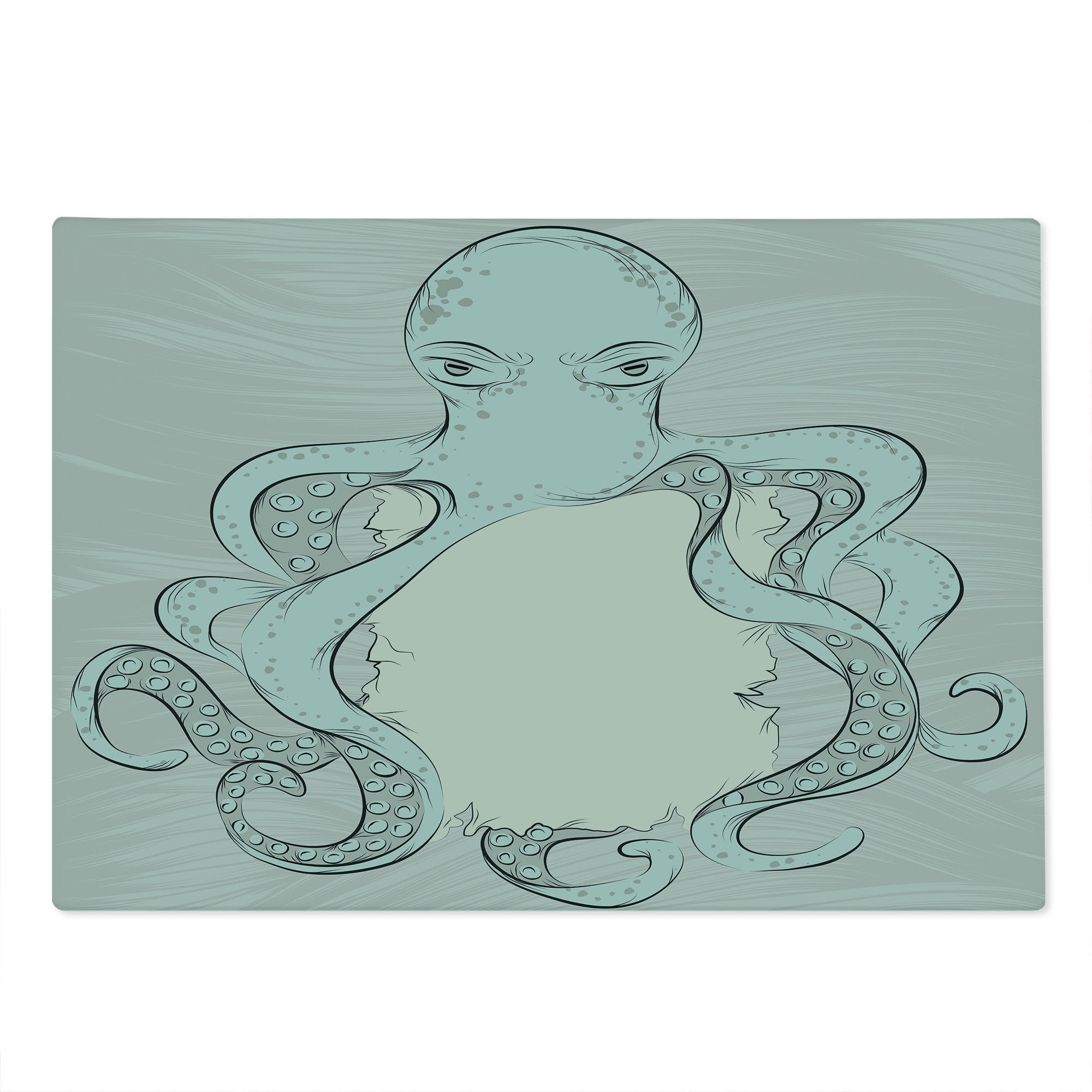Ambesonne Sea Monster Cutting Board Large Size Messy Grumpy Octopus ...