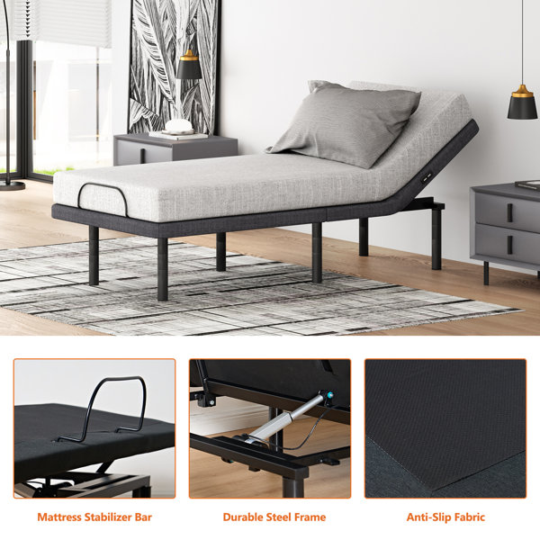 Ebern Designs Adjustable Twin XL Bed Base, Ergonomic Electric Twin XL ...