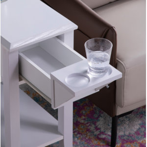 Winston Porter Modern Chair Side Table With Two Cup Holders Display ...